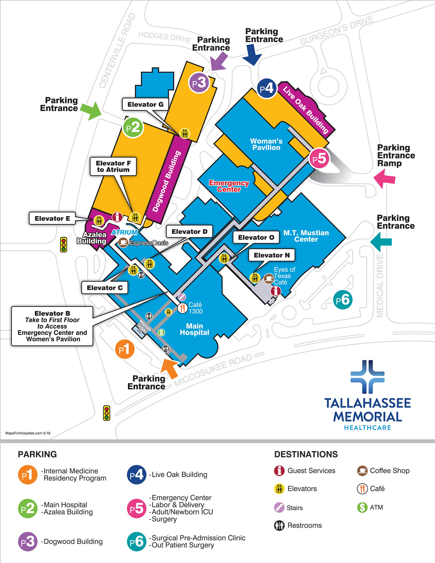 Maps and Parking | Tallahassee Memorial Health